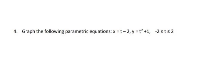 Solved 4. Graph the following parametric equations: | Chegg.com