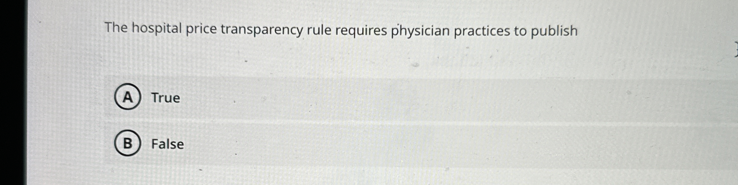 Solved The hospital price transparency rule requires | Chegg.com