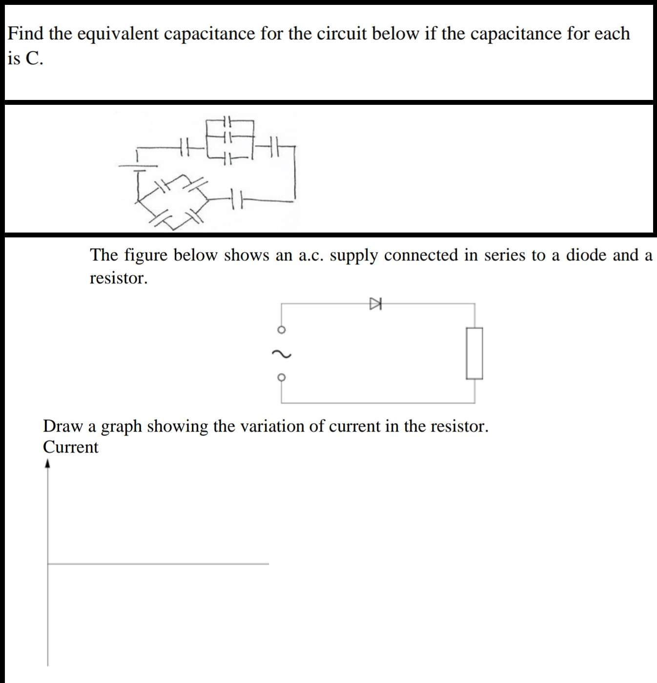 Solved The figure below shows an a.c. ﻿supply connected in | Chegg.com