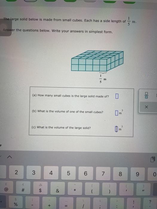 Solved The large solid below is made from small cubes. Each | Chegg.com