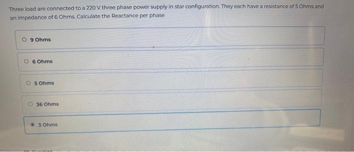 Solved Three load are connected to a 220 V three phase power | Chegg.com