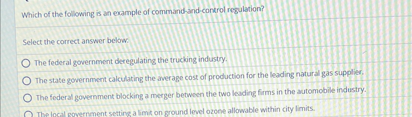 Solved Which of the following is an example of | Chegg.com