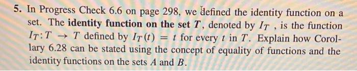 5. In Progress Check 6.6 on page 298, we defined the | Chegg.com