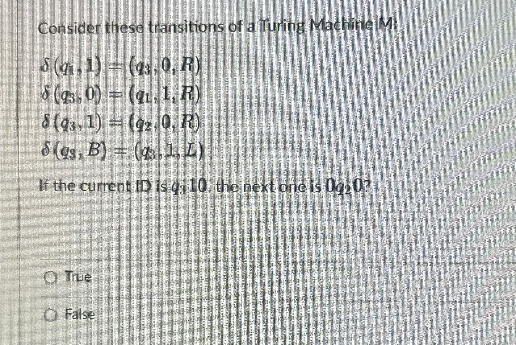 Solved Consider these transitions of a Turing Machine | Chegg.com