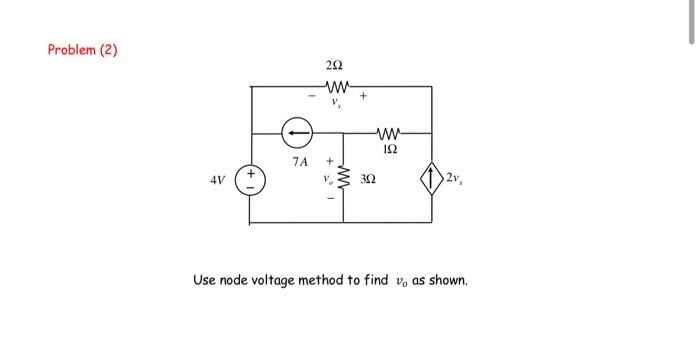 Solved Use node voltage method to find vo as shown. | Chegg.com
