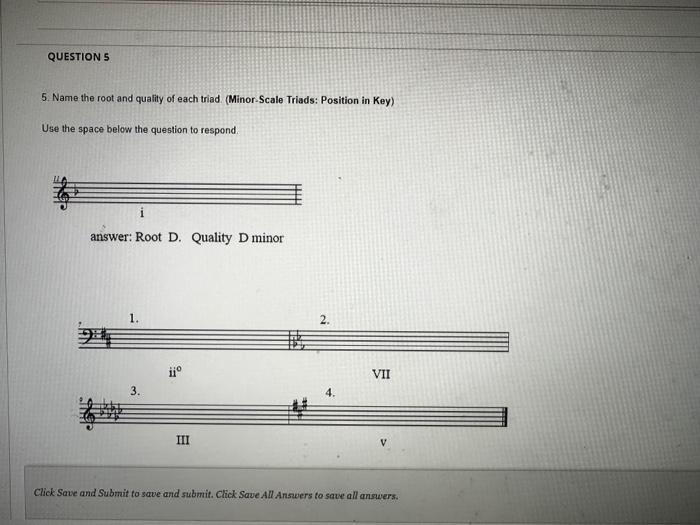 5. Name the root and quality of each triad. | Chegg.com