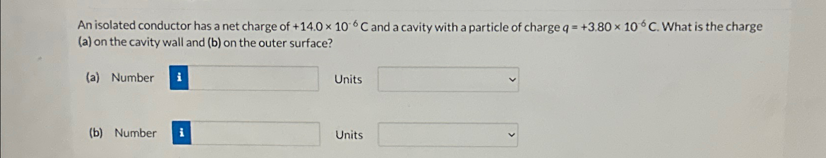 Solved An isolated conductor has a net charge of +14.0×10-6C | Chegg.com