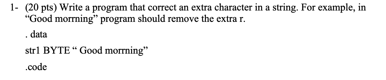 Solved USE IRVINE32 ﻿PLEASE1- (20 ﻿pts) ﻿Write a program | Chegg.com