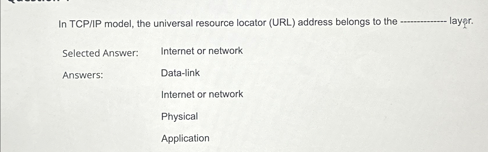 Solved In TCP/IP model, the universal resource locator (URL) | Chegg.com