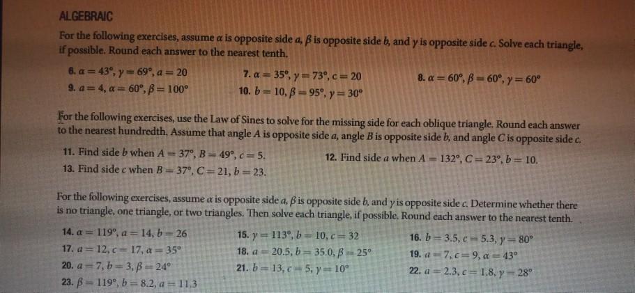 Solved ALGEBRAIC For the following exercises, assume & is | Chegg.com