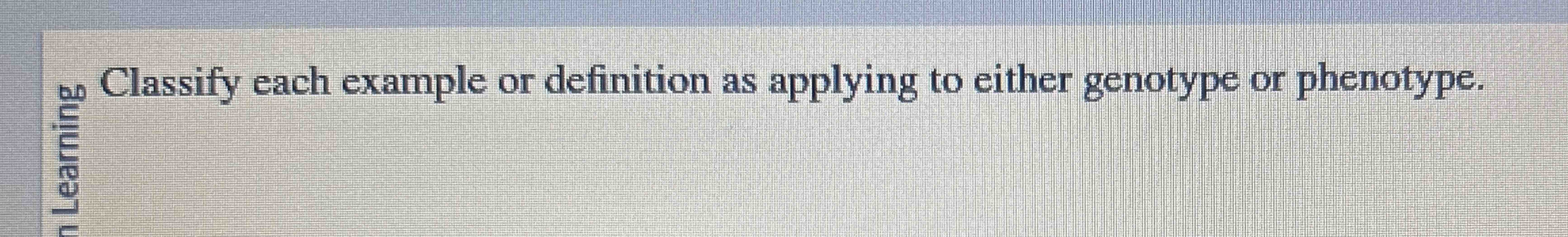 Solved แ ﻿Classify each example or definition as applying to | Chegg.com