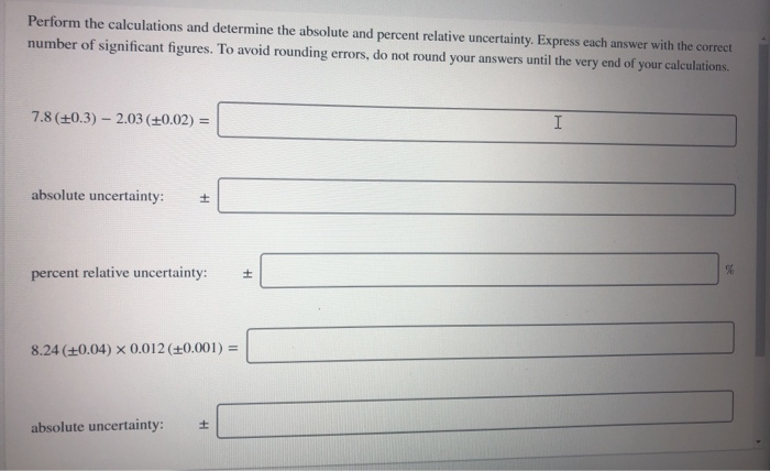 Solved Perform the calculations and determine the absolute | Chegg.com