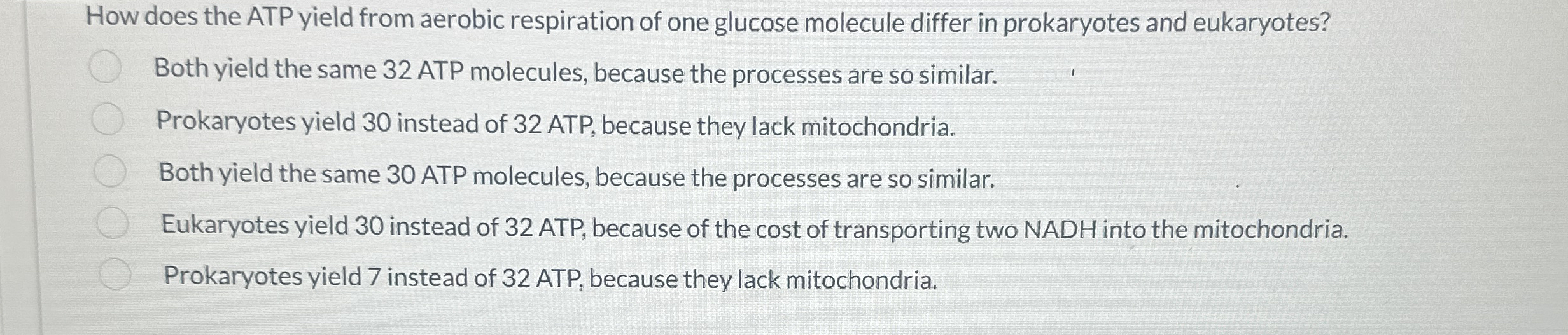 Solved How does the ATP yield from aerobic respiration of | Chegg.com