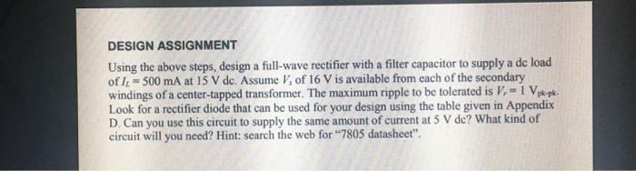 Solved DESIGN ASSIGNMENT Using the above steps, design a | Chegg.com