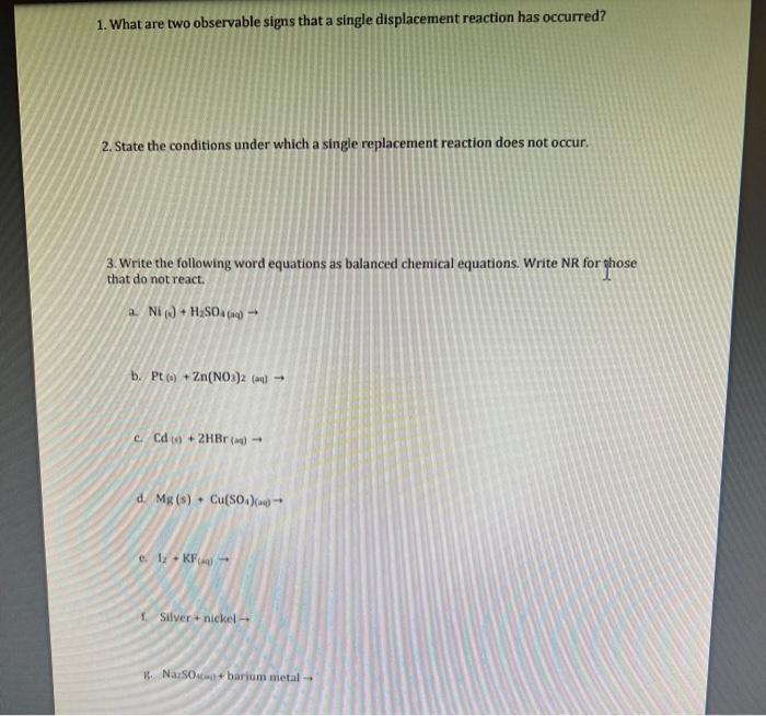 Solved 1. What are two observable signs that a single | Chegg.com