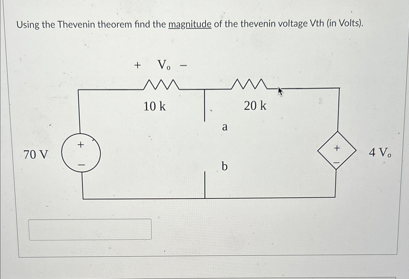 Solved Using the Thevenin theorem find the magnitude of the | Chegg.com