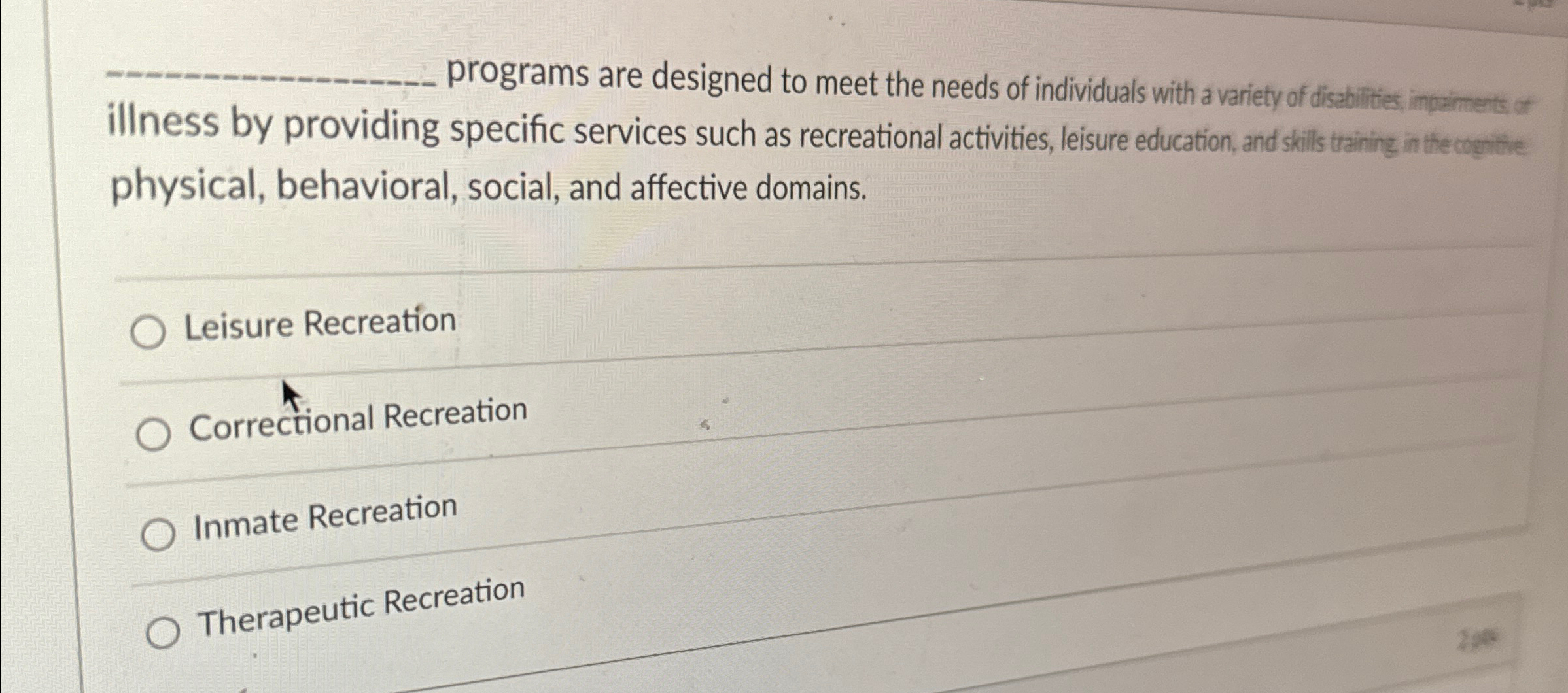 Solved programs are designed to meet the needs of | Chegg.com
