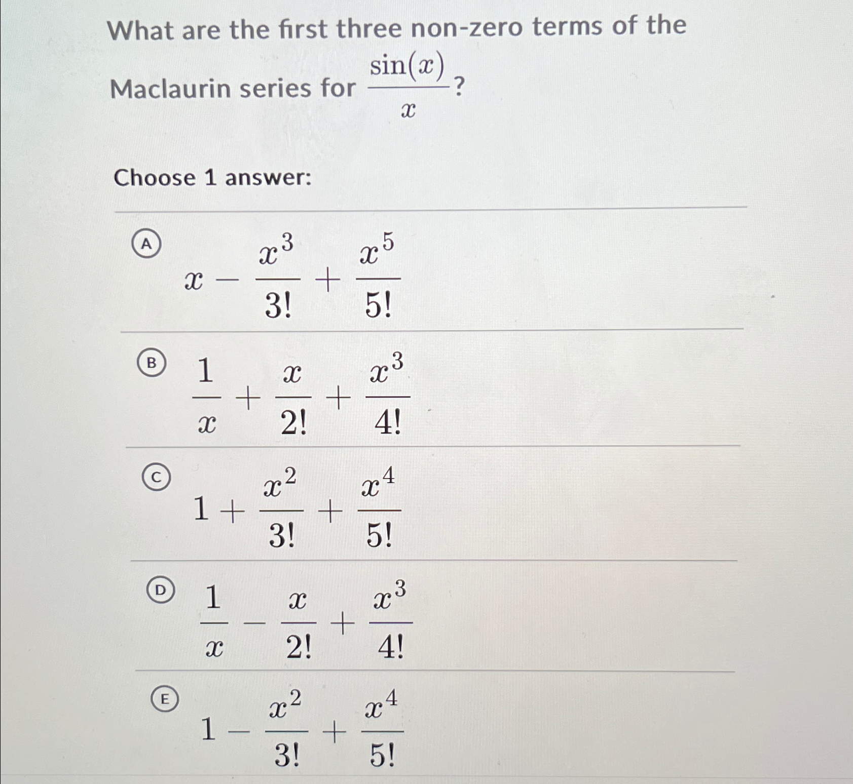 Solved What are the first three non-zero terms of the | Chegg.com