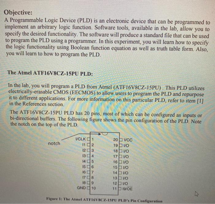 Objective: A Programmable Logic Device (PLD) is an | Chegg.com
