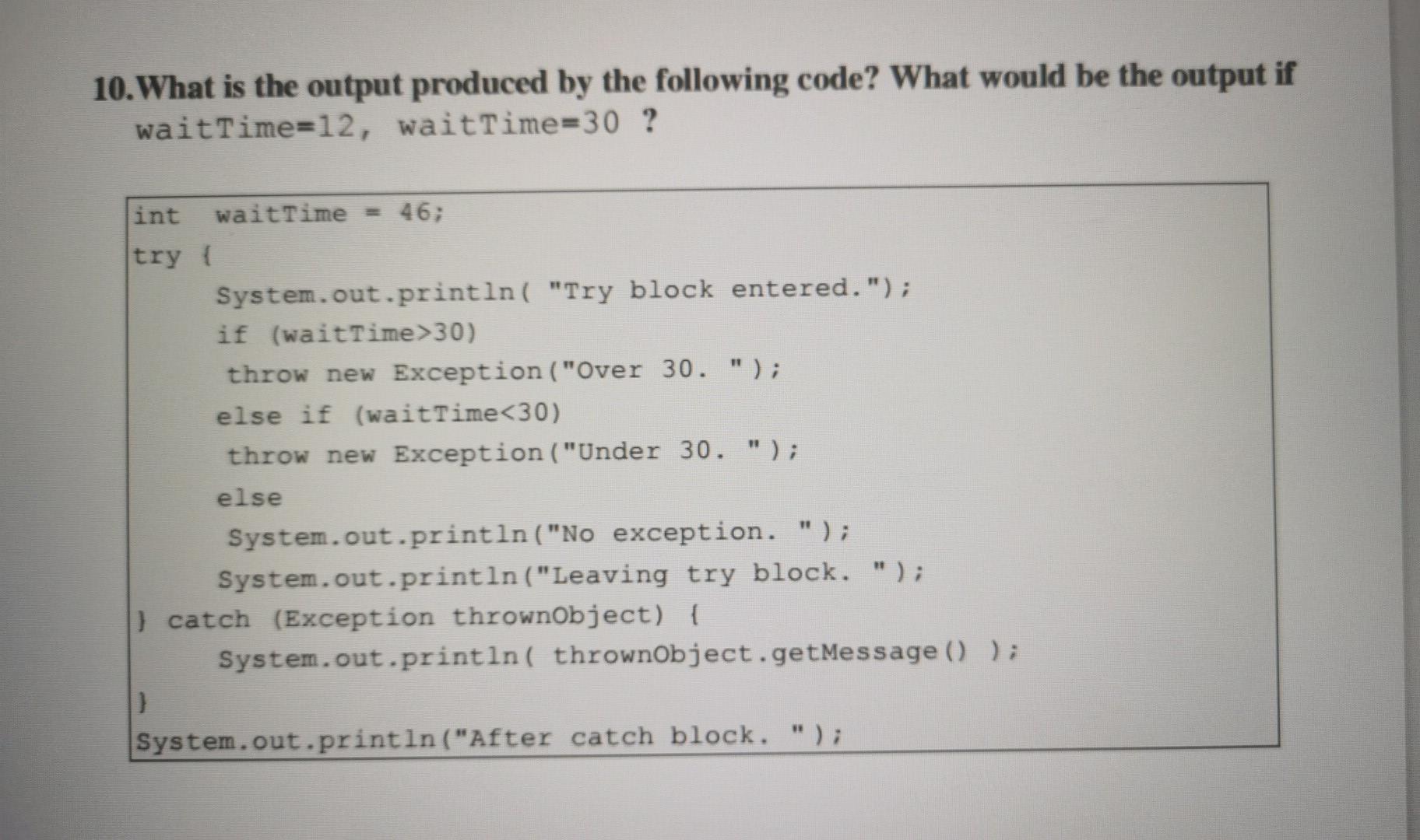 Solved In java, ((Exception handling )) solve these problems | Chegg.com