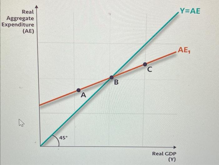 Solved The Y-axis is labeled Real Aggregate Expenditure | Chegg.com