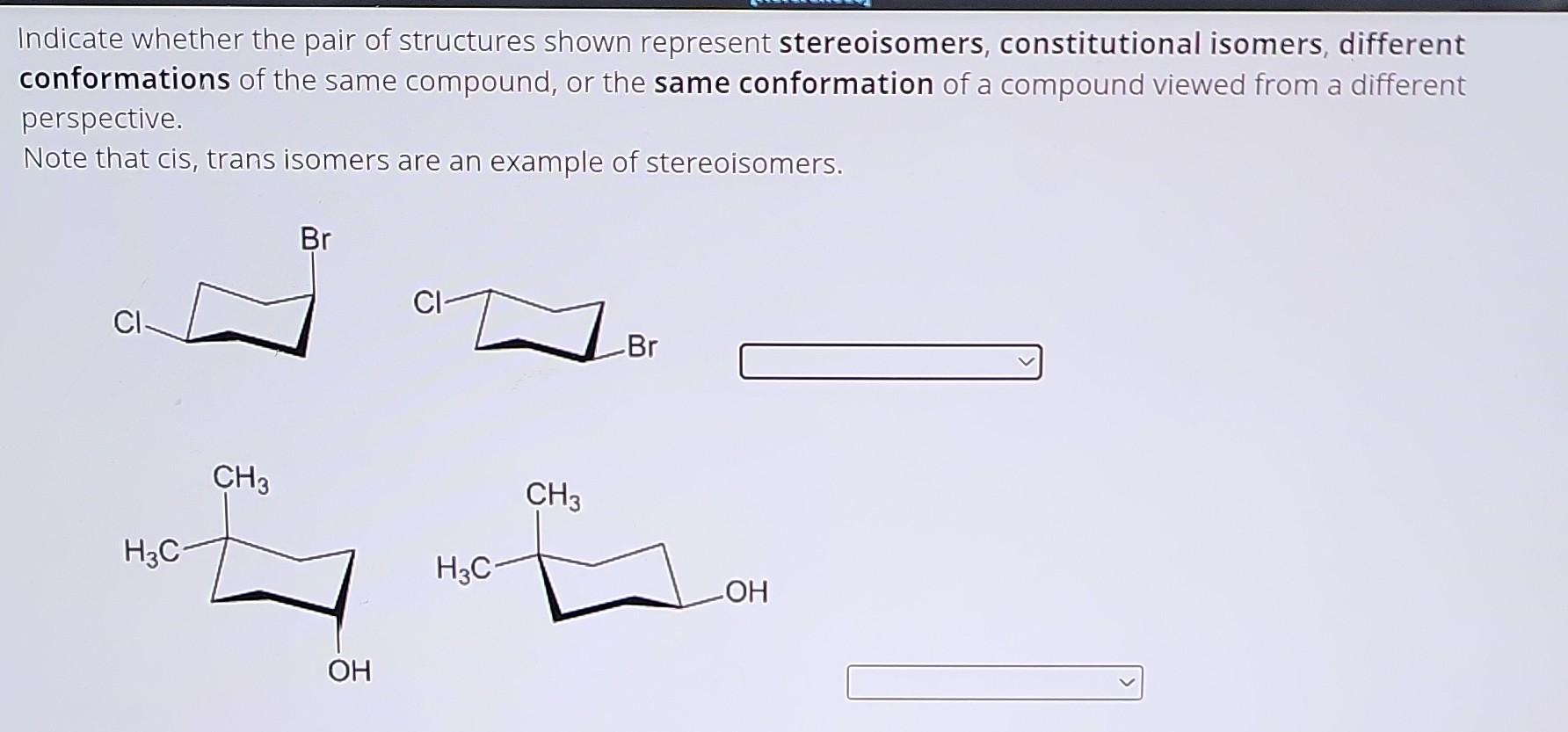 Indicate whether the pair of structures shown | Chegg.com