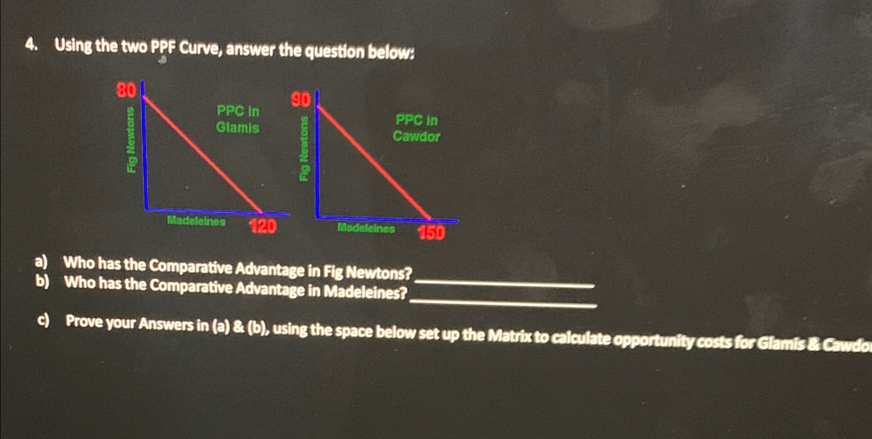 Solved Using the two PPF Curve, answer the question below:a) | Chegg.com