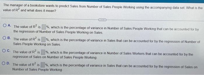 Solved The manager of a bookstore wants to predict Sales | Chegg.com