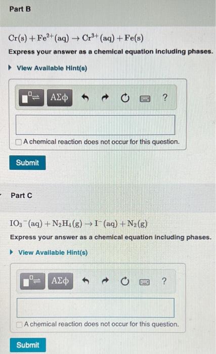 Solved Balance each of the following redox reactions | Chegg.com