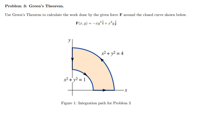 Solved Problem 3: Green's Theorem.Use Green's Theorem to | Chegg.com