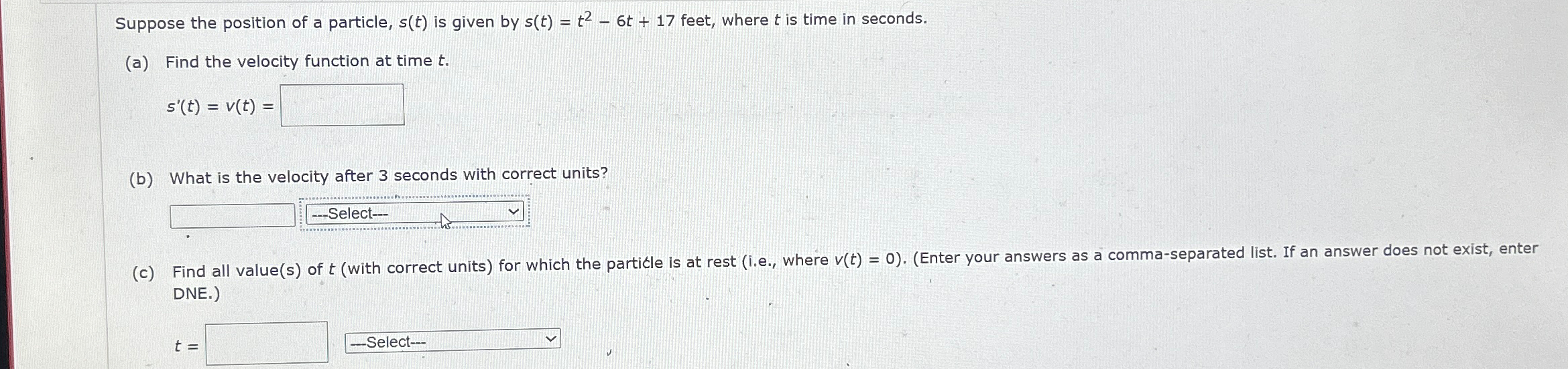 Solved Suppose The Position Of A Particle S T ﻿is Given By