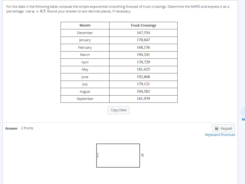 Solved For the data in the following table compute the | Chegg.com