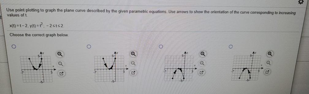 Solved Use point plotting to graph the plane curve described | Chegg.com