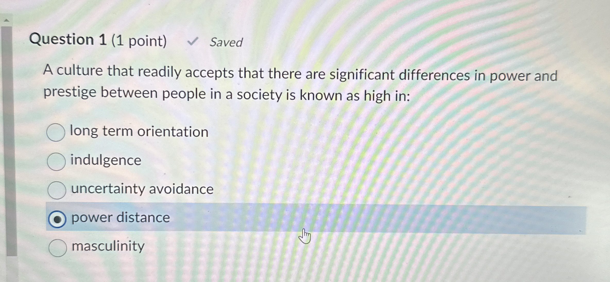 Solved Question 1 (1 ﻿point)A culture that readily accepts | Chegg.com