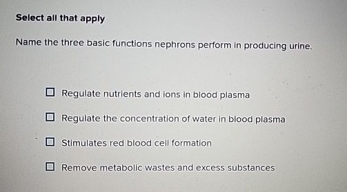 Solved Select all that applyName the three basic functions | Chegg.com