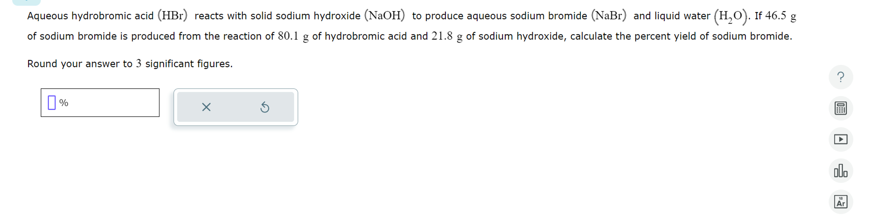 Solved Aqueous hydrobromic acid (HBr) ﻿reacts with solid | Chegg.com