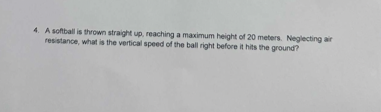 Solved A softball is thrown straight up, ﻿reaching a maximum | Chegg.com