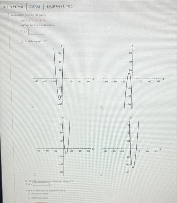 Solved 5. [-14 Points] DETAIL [ALGTRAG4 3.1.026. nx+x2−10x+3 | Chegg.com