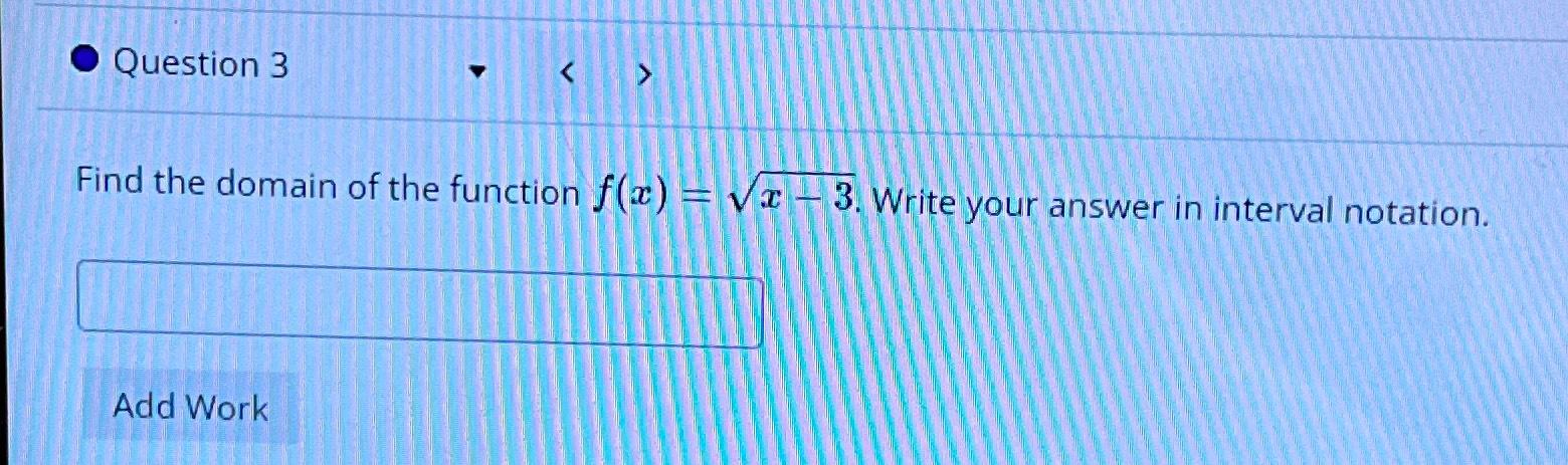 Solved Question 3Find the domain of the function f(x)=x-32. | Chegg.com