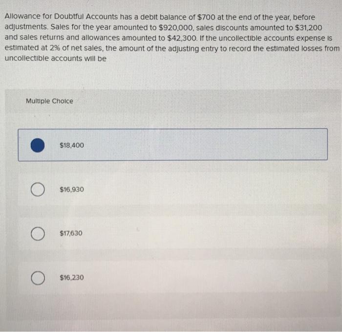 Solved Under the Allowance Method of accounting for | Chegg.com