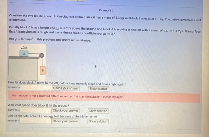 Solved Example 2 Consider the two blocks shown in the | Chegg.com
