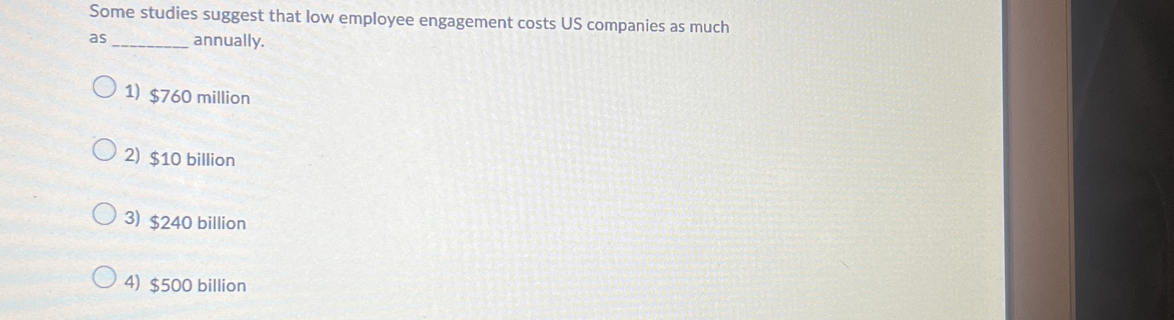 Solved Some studies suggest that low employee engagement | Chegg.com
