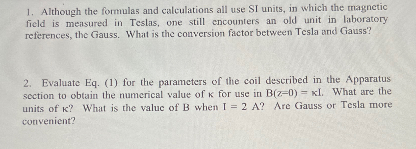 Solved Although the formulas and calculations all use SI | Chegg.com