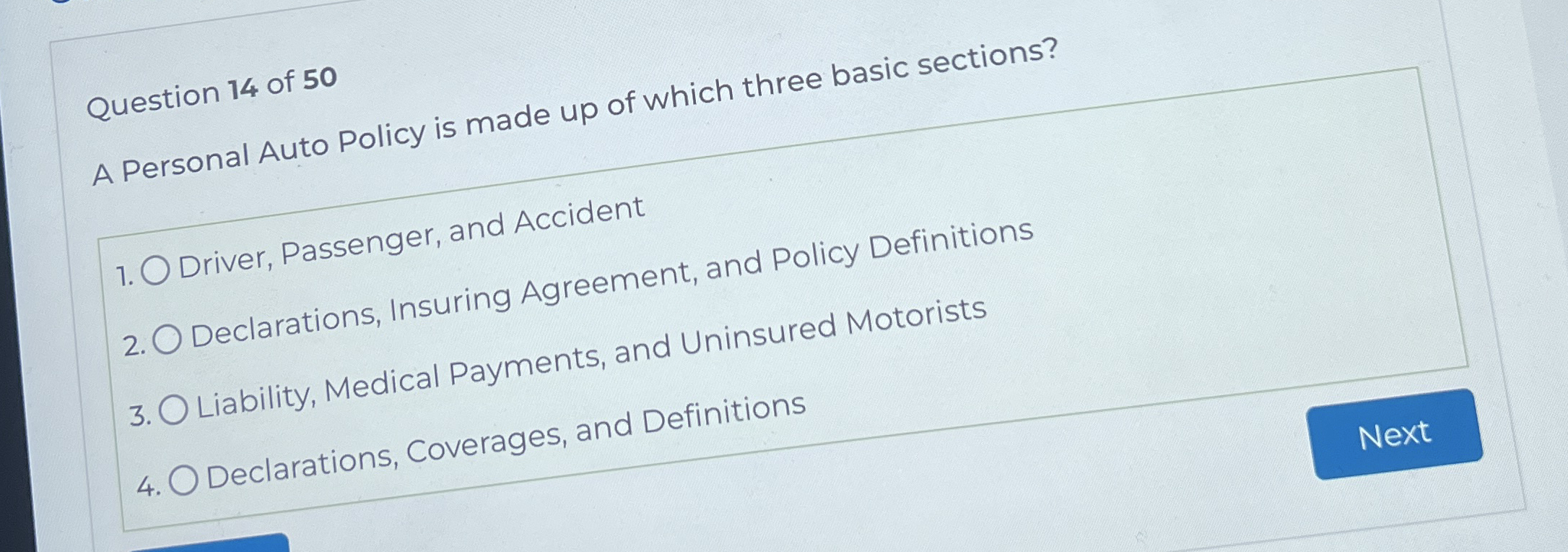 High Quality SOLUTION Question 14 ﻿of 50A Personal Auto Policy is made ...