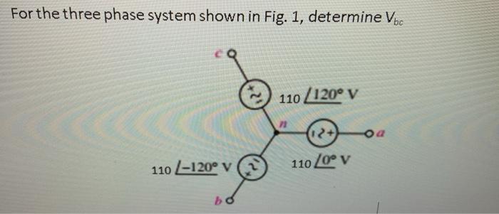 Solved For the three phase system shown in Fig. 1, determine | Chegg.com