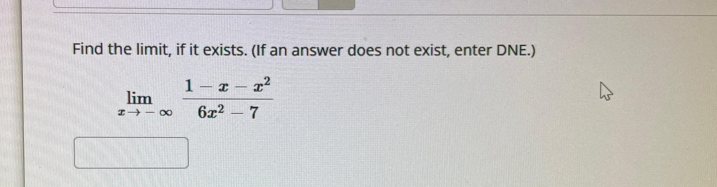 Solved Find the limit, ﻿if it exists. (If an answer does not | Chegg.com