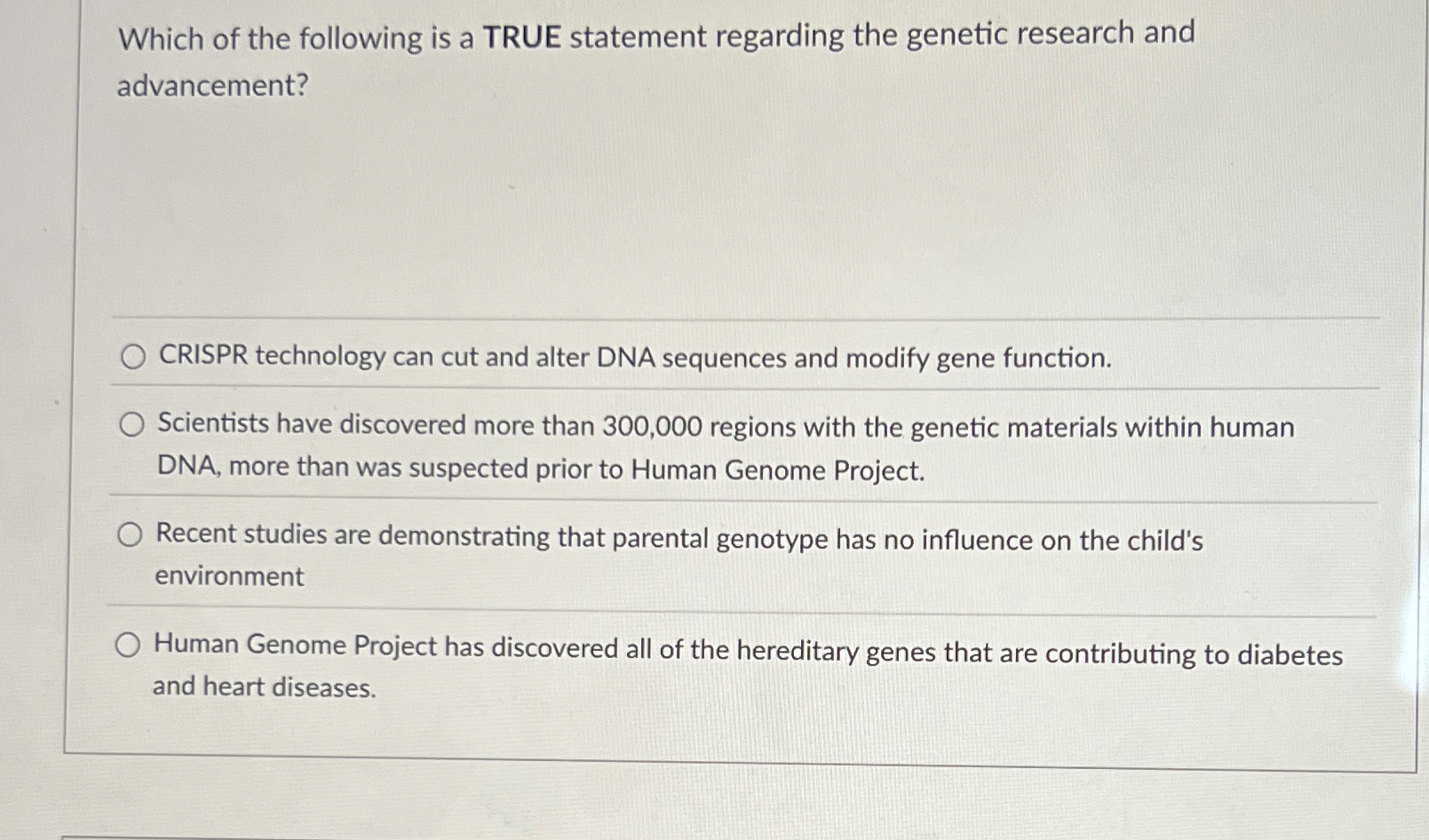 Solved Which of the following is a TRUE statement regarding | Chegg.com