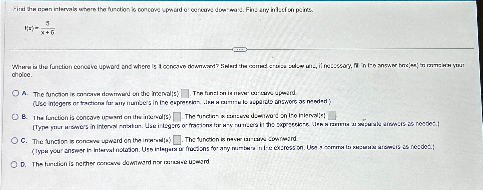 Solved Find the open intervals where the function is concave | Chegg.com