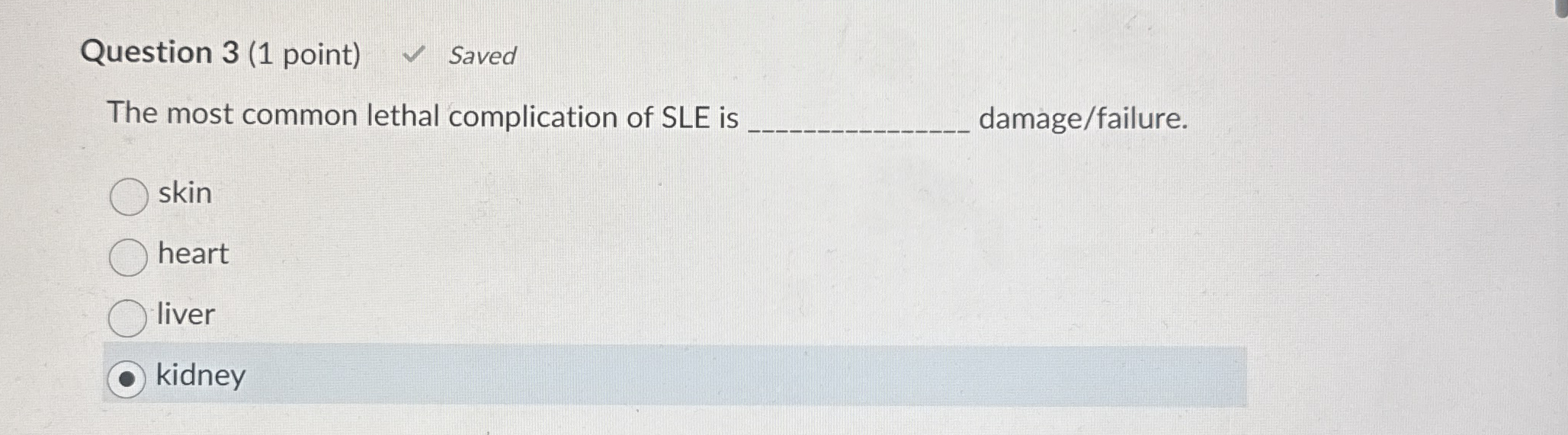 Solved Question 3 (1 ﻿point) ﻿SavedThe most common lethal | Chegg.com