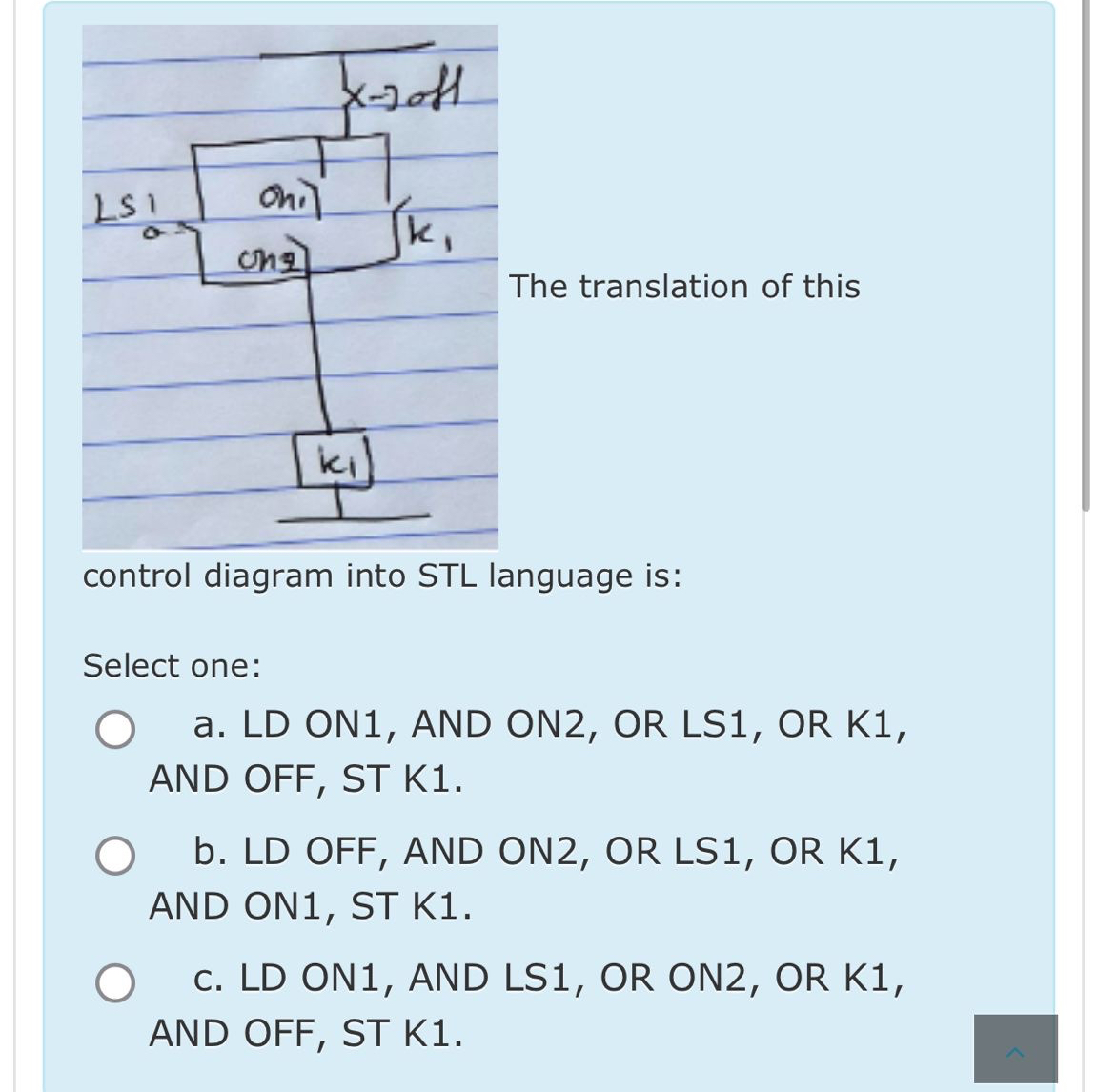 Solved The translation of thiscontrol diagram into STL | Chegg.com